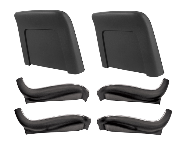 66 PLASTIC SEAT PANEL KIT, 6 PIECE (UPPER BACK & LOWER SIDES) BLACK