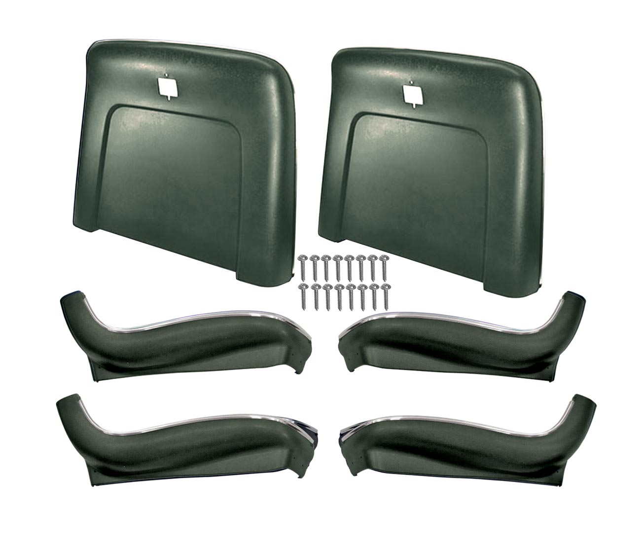 1969-1970 SEAT PANEL KIT (PLASTIC ENDCAPS) (BACK PANELS AND LOWER SEAT ...