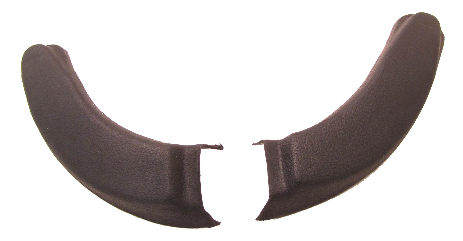 1966-72 BENCH SEAT HINGE ARM COVERS, PR BLK