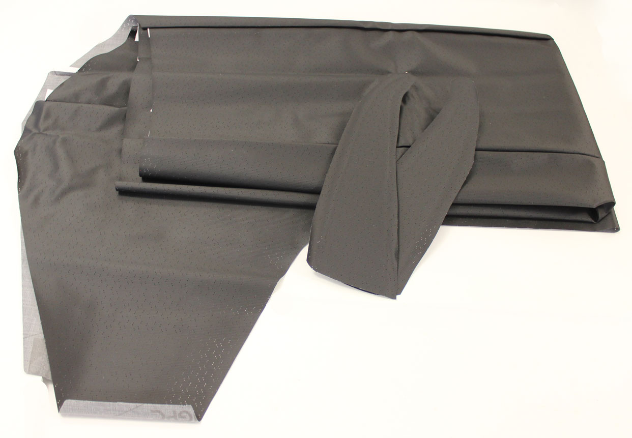 1966-1967 1ST DESIGN PERFORATED PATTERN HEADLINER, HARDTOP - BLACK (RE)