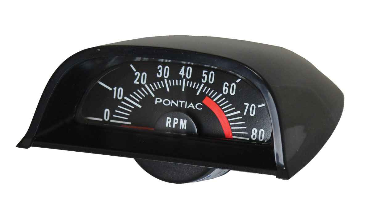 1969 HOOD TACH WITH HARNESS, 5500 RPM (RE) *SEE DETAILS*