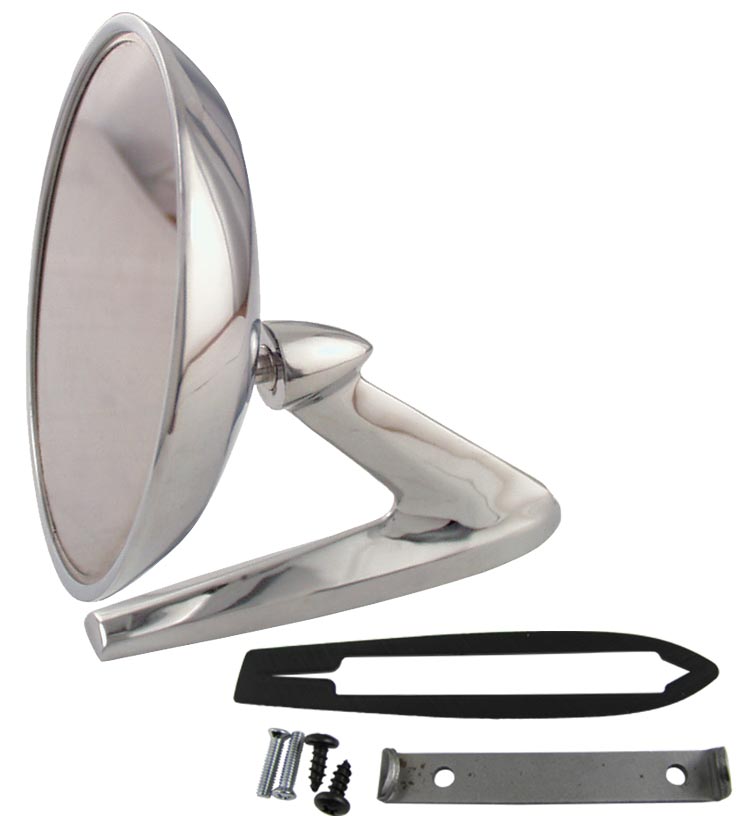 1964-1966 OUTSIDE REARVIEW MIRROR WITH PAD, BRACKET AND SCREWS, RIGHT ...