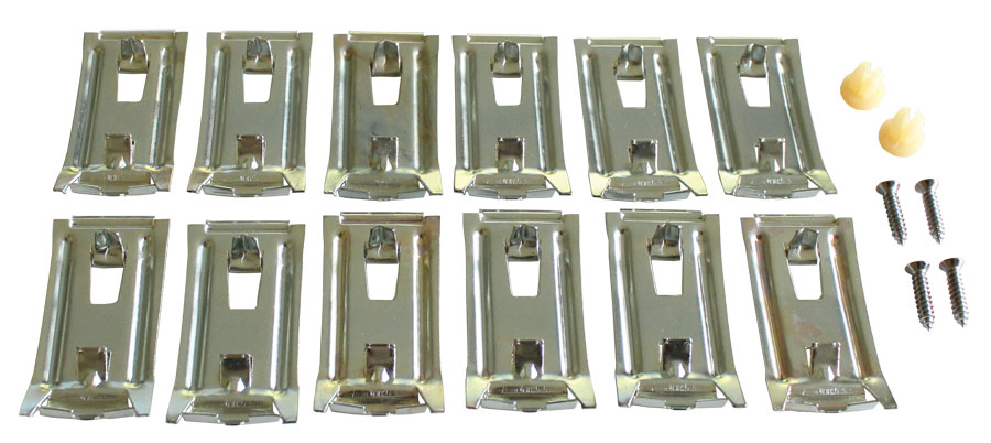 1964-65 ROCKER PANEL MOLDING CLIP SET, 12 PIECES (2 TABS)