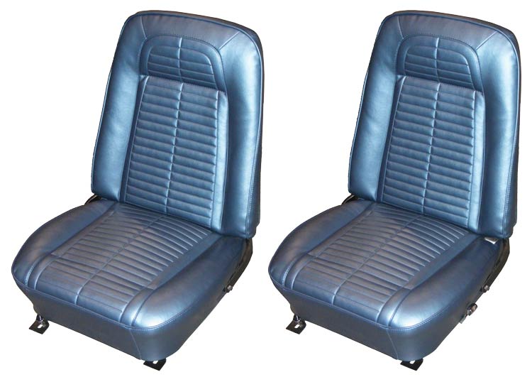 1969 COMPLETE FRONT CUSTOM INTERIOR BUCKET SEAT ASSEMBLIES, PAIR BLACK ...