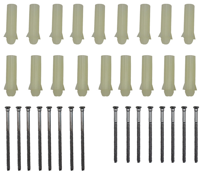 1979-81 HEADLIGHT BEZEL MOUNTING KIT, CHROMED STAINLESS, 16 PIECES