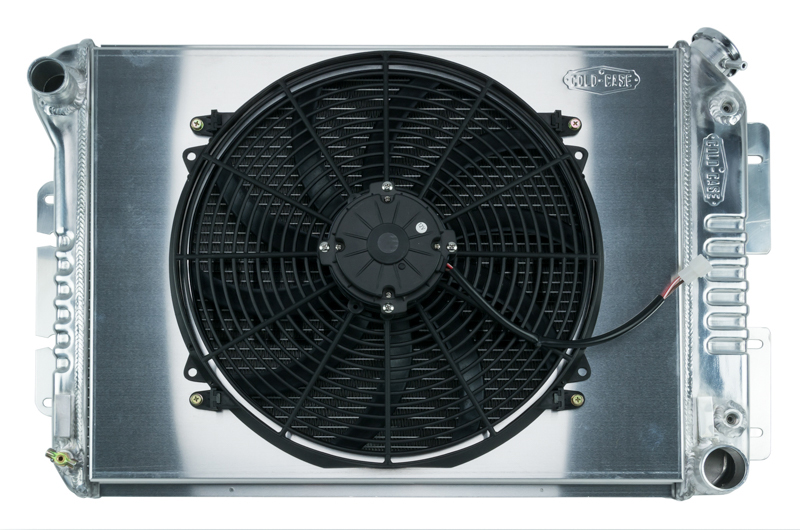 1967-69 COLD CASE ALUMINUM RADIATOR WITH SINGLE 16" FAN & SHROUD, AUTOMATIC