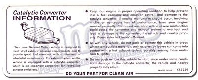 1977 CATALYTIC CONVERTER CERTIFICATION DECAL(RE)