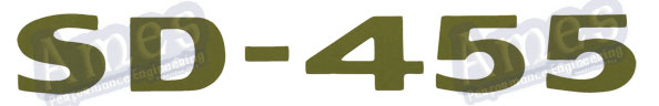 1973-1974 SD 455 DECAL, GREEN (RE)