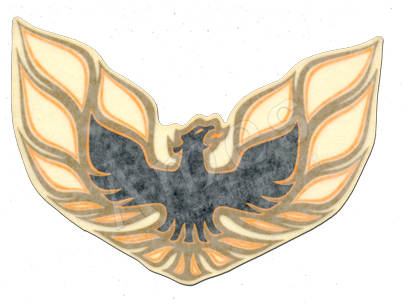 1976-1978 TRANS AM 7.2" SAIL PANEL BIRD DECAL (GOLD) (RE)