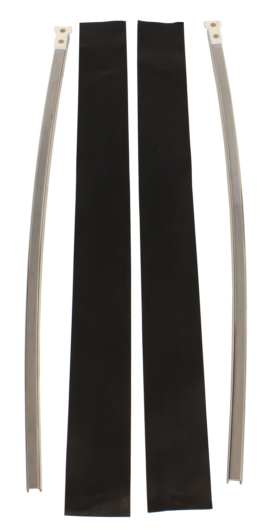 1964-72 SEDAN QUARTER WINDOW VERTICAL CHANNELS, PAIR (RE)