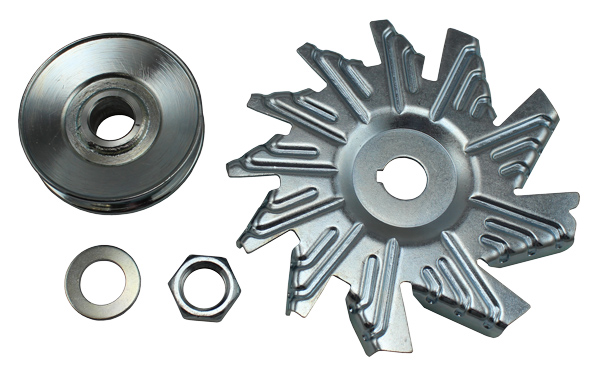 1967-81 ALTERNATOR FAN AND PULLEY KIT, BRIGHT ZINC, PLEASE CLICK ON ...
