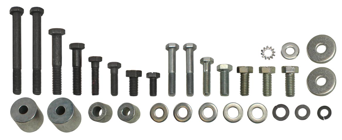 1966-68 AC COMPRESSOR BRACKET BOLT/SPACER KIT (RE)