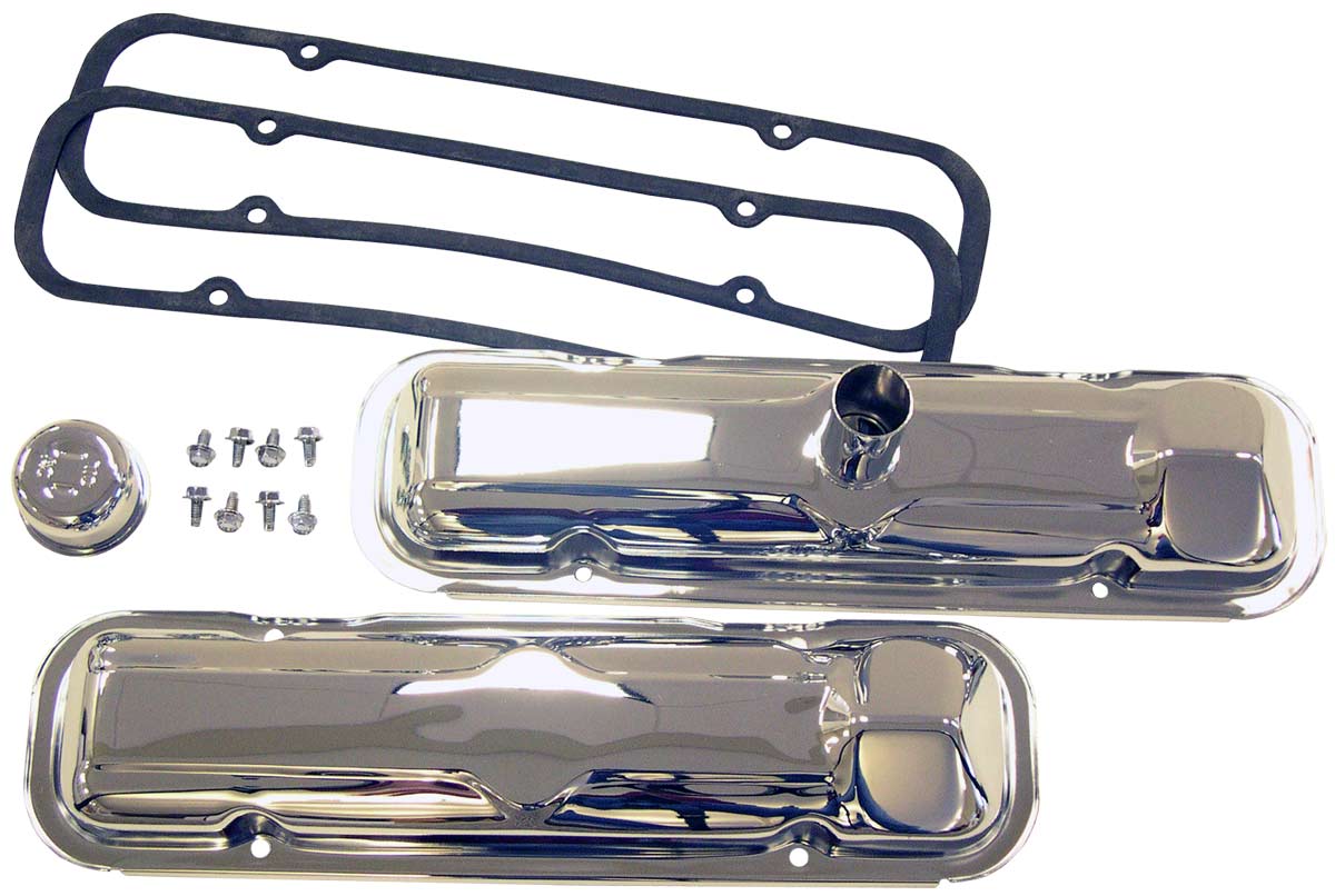 59-EARLY 64 DELUXE CHROME VALVE COVER KIT
