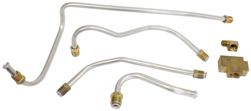 1961-1962 TRI POWER FUEL LINES, ALUMINUM WITH 4 WAY FUEL BLOCK AND 3-90 ...