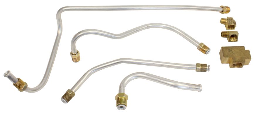 1961-1962 TRI POWER FUEL LINES, ALUMINUM WITH 4 WAY FUEL BLOCK, FRONT ...