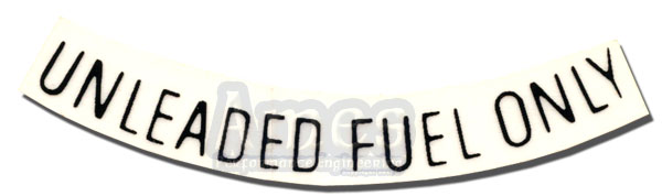 UNLEADED FUEL DECAL 3"CURVED BLACK