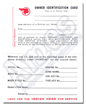 1955-1959 OWNERS IDENTIFICATION CARD (RE)