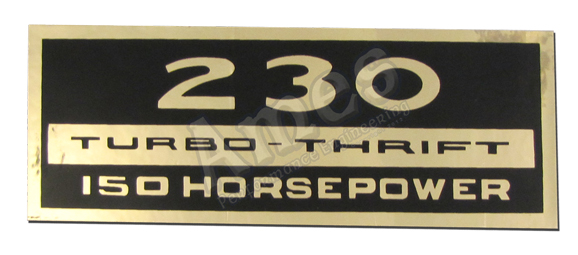 230 TURBO-THRIFT 150 HP VALVE COVER DECAL