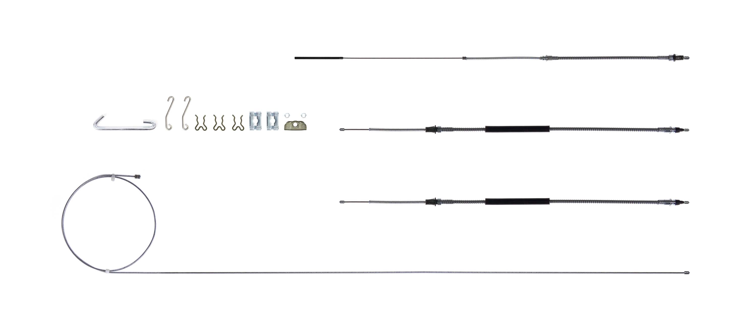 1968-72 COMPLETE PARKING BRAKE CABLE SET, TH350 OR 3 SPEED MANUAL TRANS ...