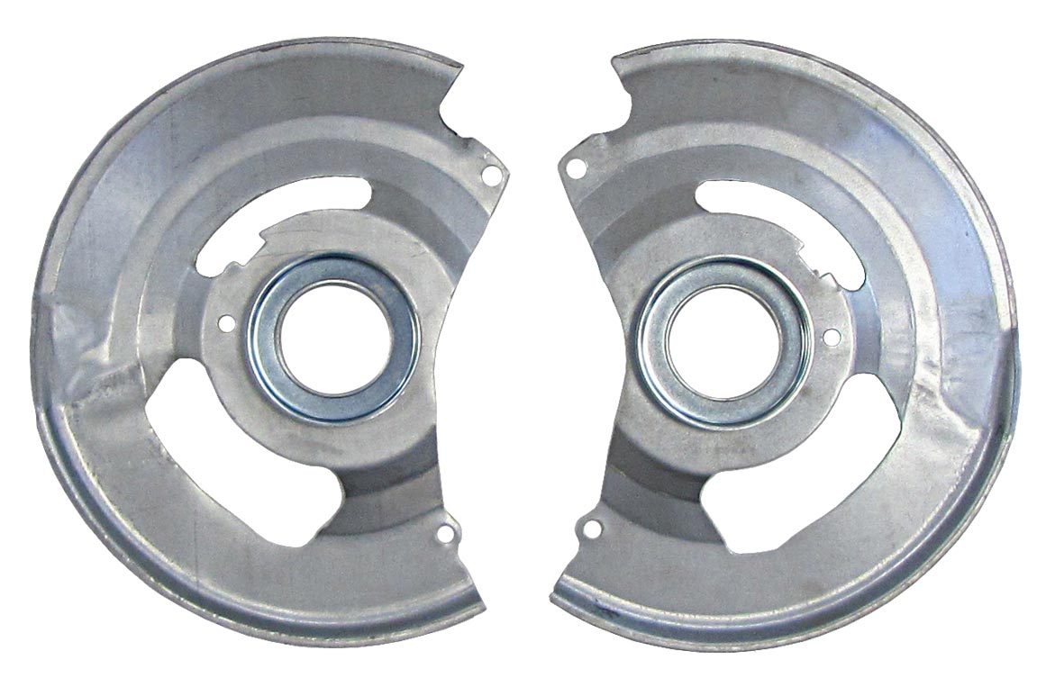 1970-81 FRONT DISC BACKING PLATES, PAIR (RE)
