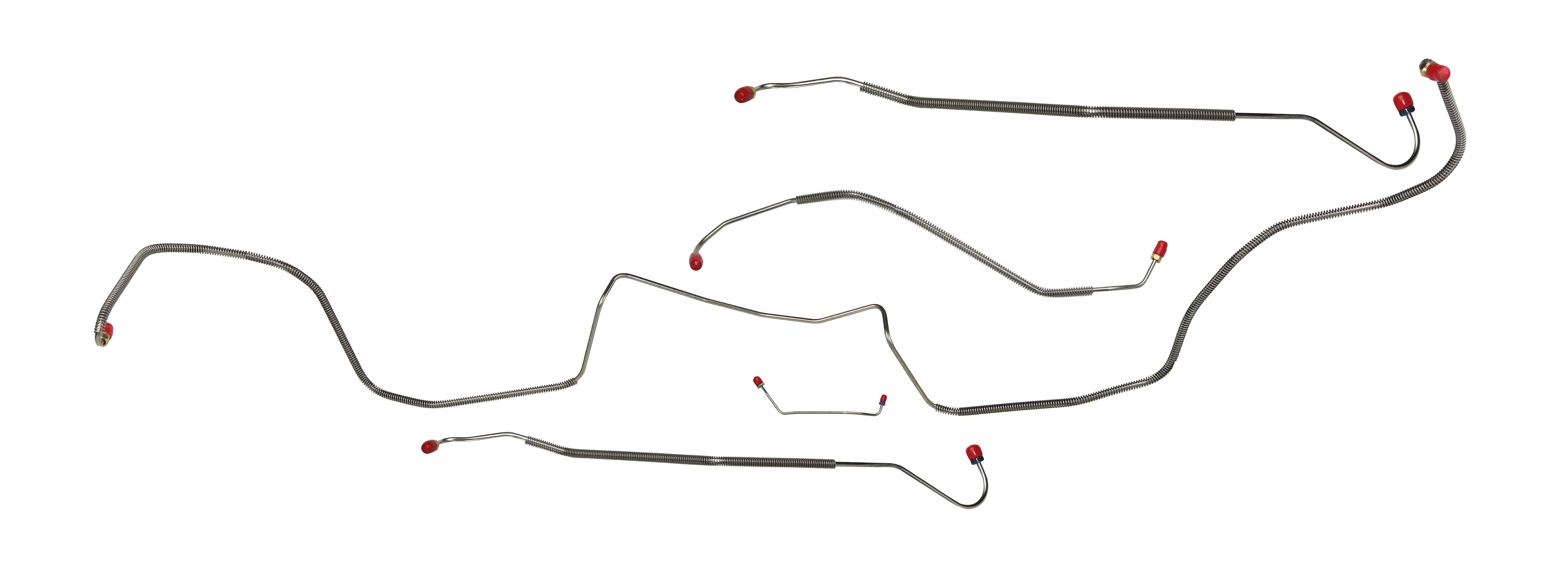 1967 FRONT BRAKE LINES - POWER DISC, ALL RAM AIR AND HO, 5 PIECE STEEL (RE)