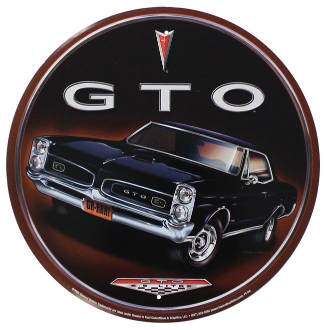 GTO 12 INCH ROUND TIN SIGN