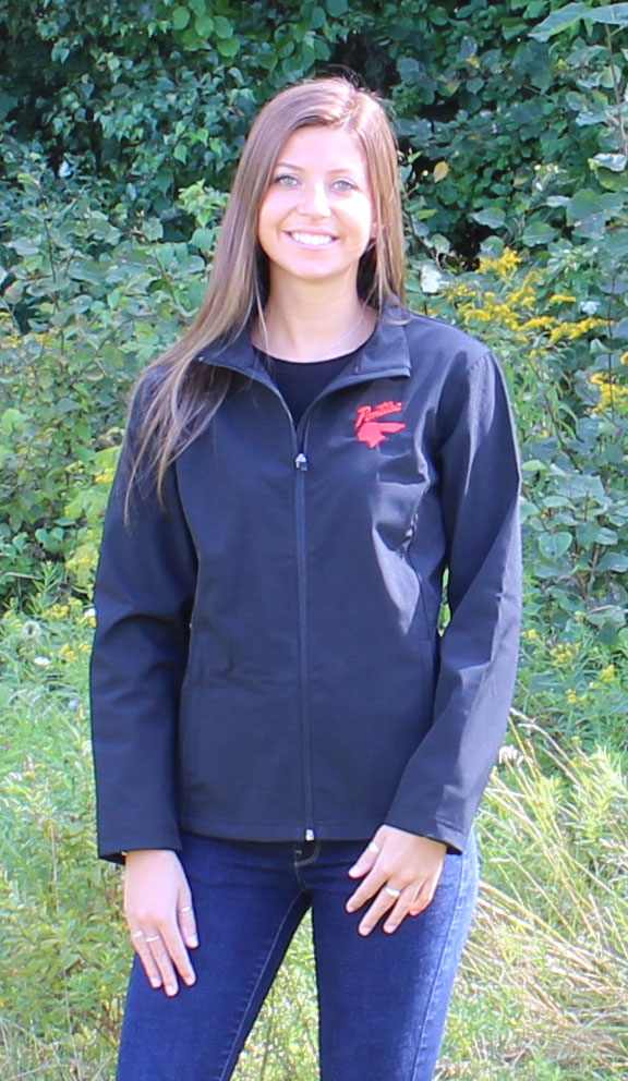 LADIES JACKET, CHIEF HEAD AND PONTIAC SCRIPT EMBROIDERED BLACK, XL