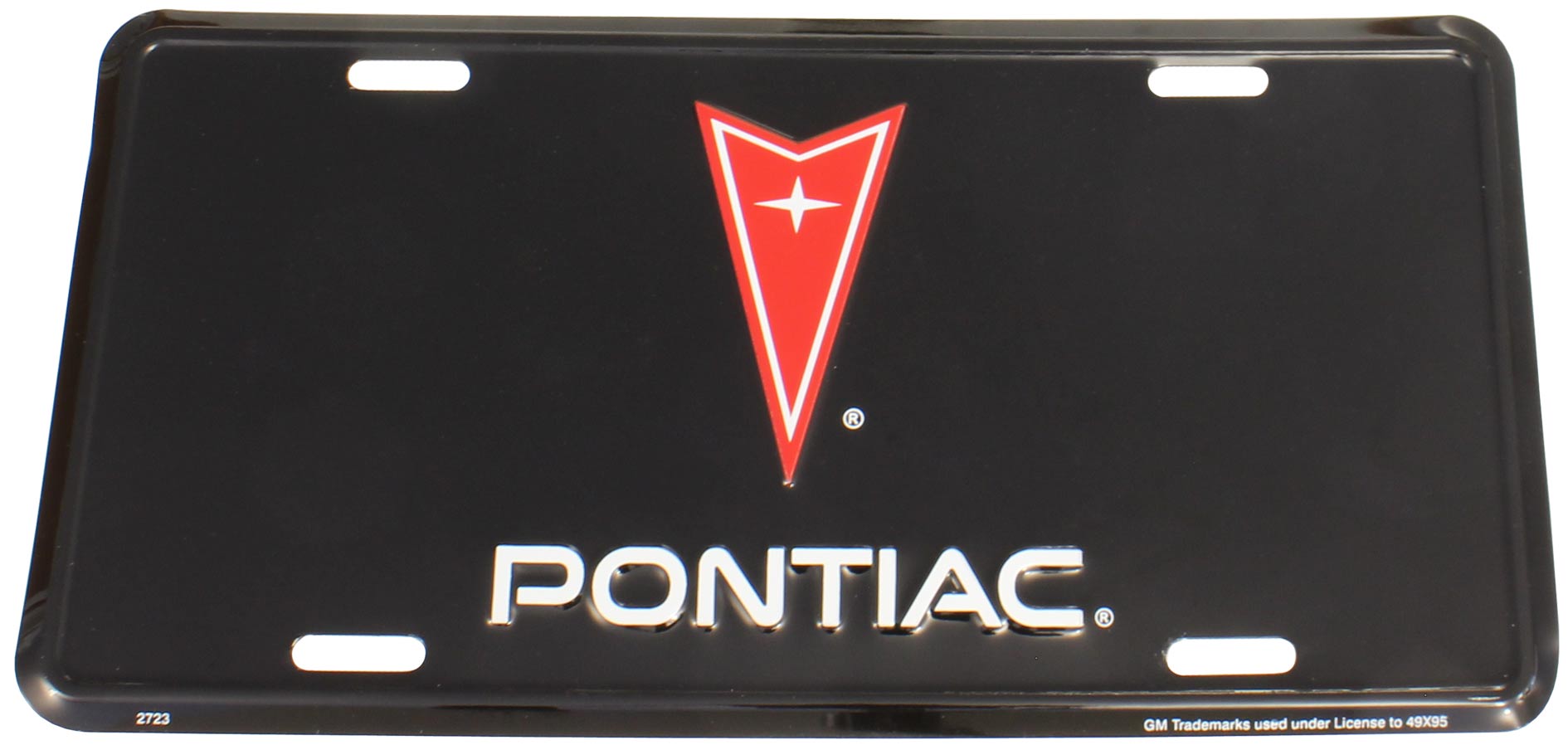 PONTIAC LICENSE PLATE BLACK