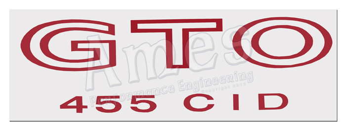 70-73 RED GTO 455 CID DECAL