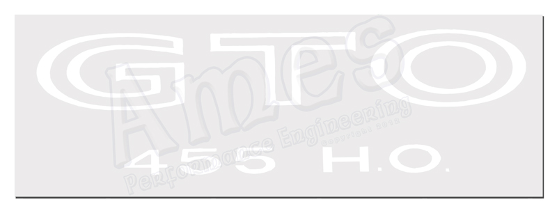 70-73 WHITE GTO 455 HO DECAL (RE)