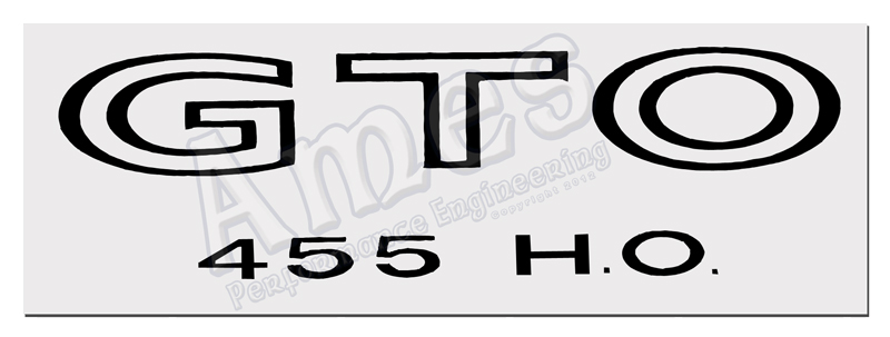 70-73 GTO 455 HO DECAL, BLACK