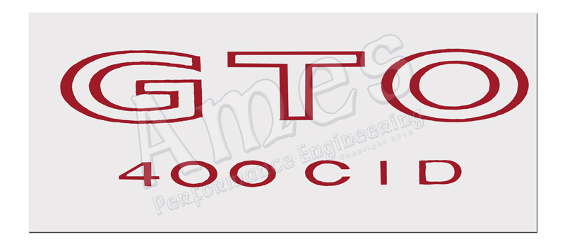 1973 400 CID DECAL, RED. (RE)