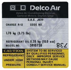 1977 DELCO AIR COMPRESSOR DECAL (RE)